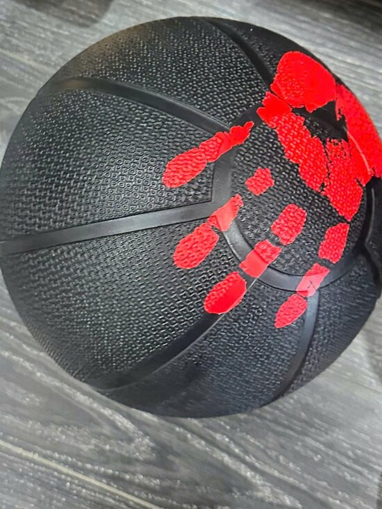 Toys | Cool Black Red Handprint Basketball | Poshmark